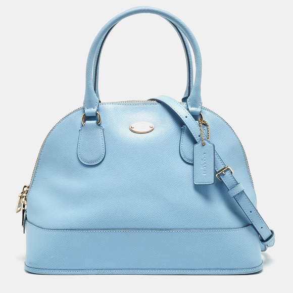 Coach | Bags | Coach Sky Blue Leather Cora Domed Satchel | Poshmark